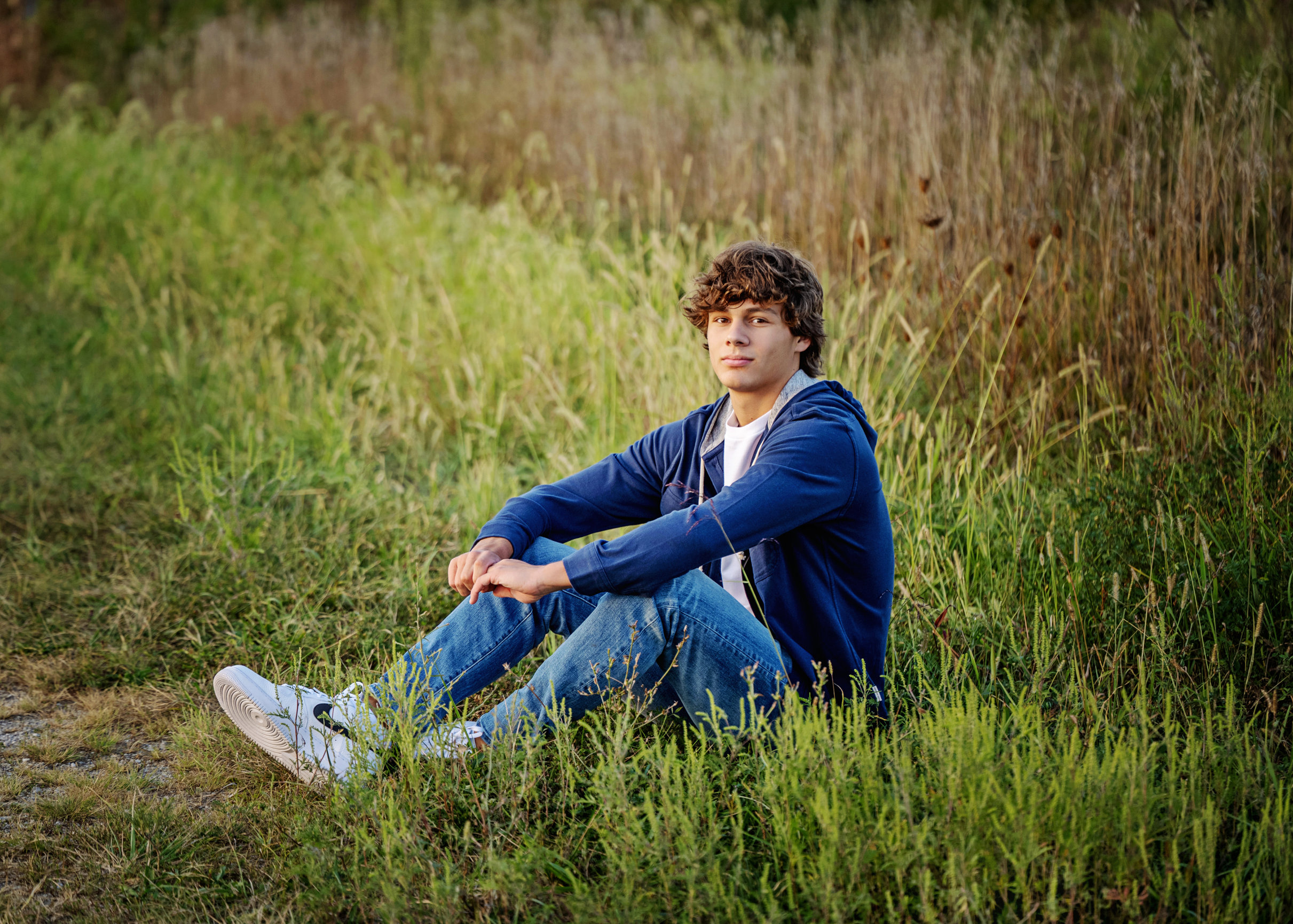 Jackson's Silver senior portraits in the park - Center Stage Seniors