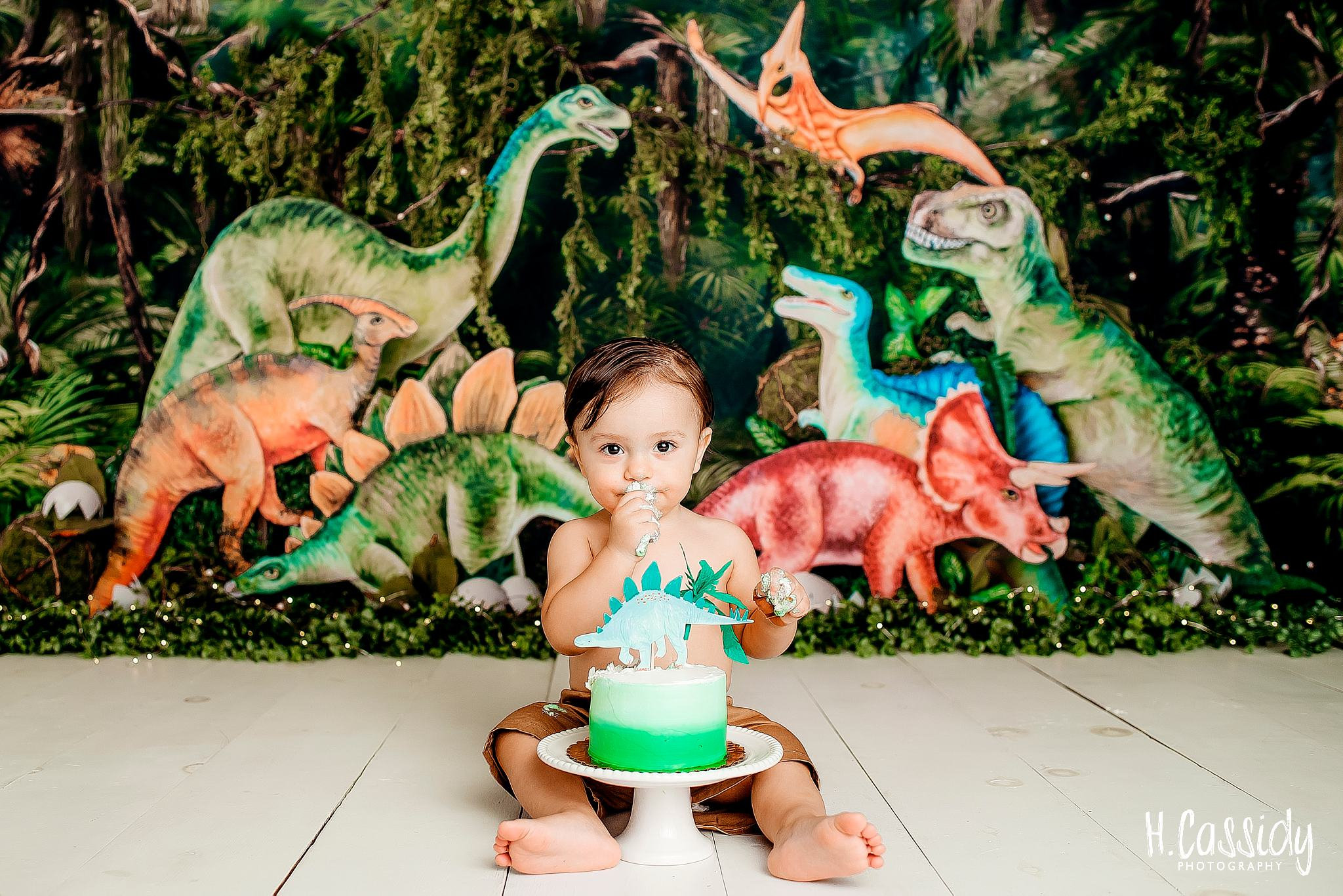 ONE-A-SAURUS!! CAKE SMASH SESSION | ARIZONA CAKE SMASH - Heather Cassidy