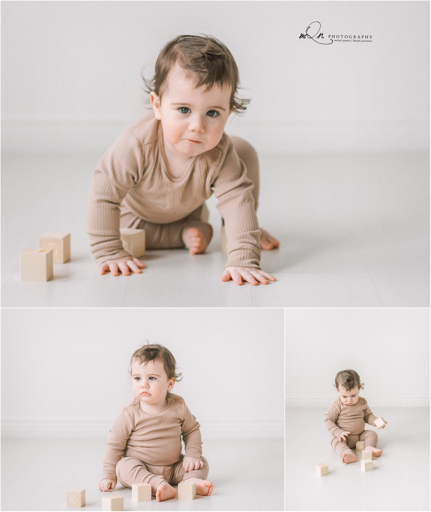 Baby Milestone Photography with the Family in the Studio