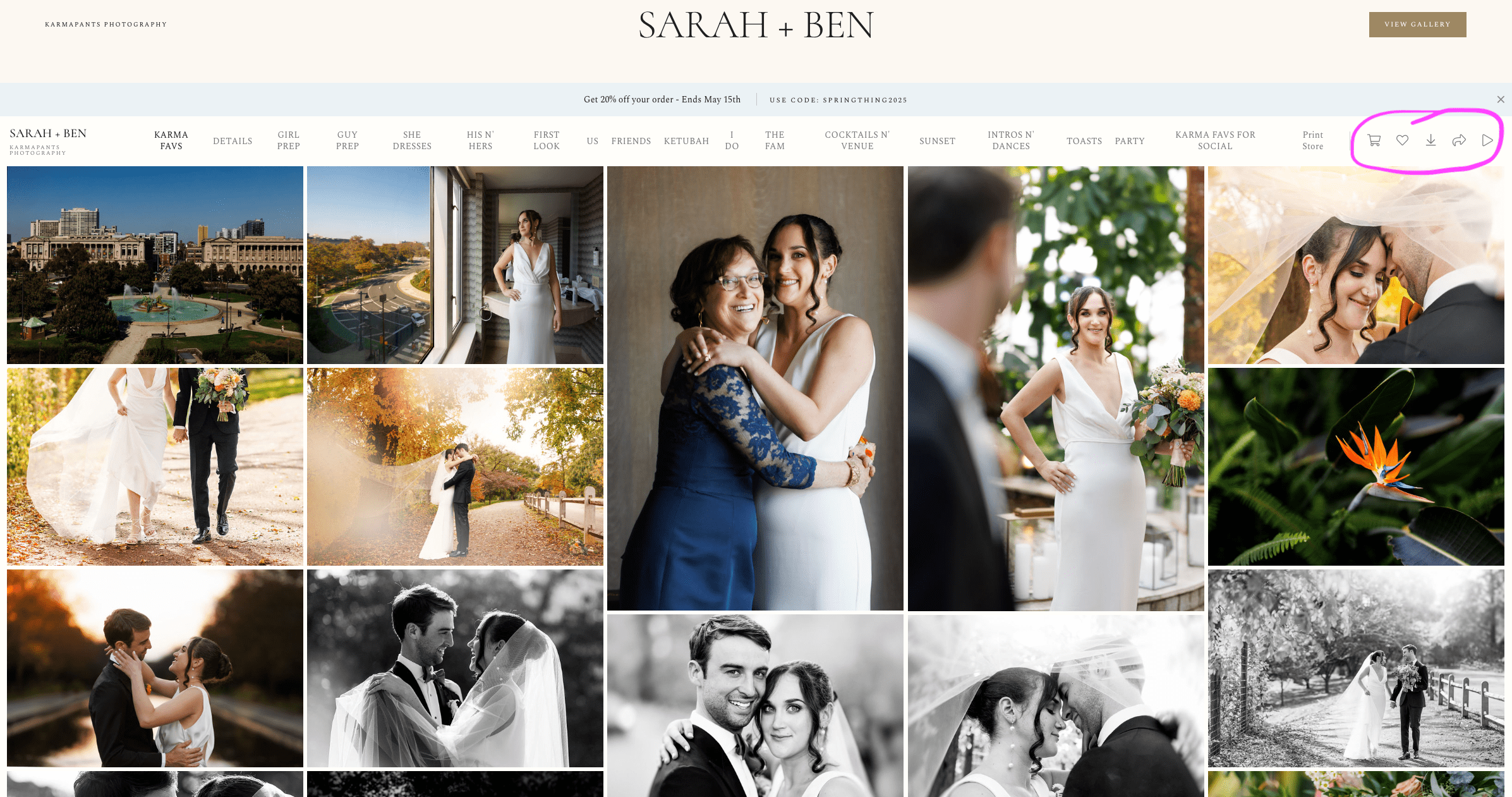 How to download your wedding photos from Pixieset - Karmapants ...