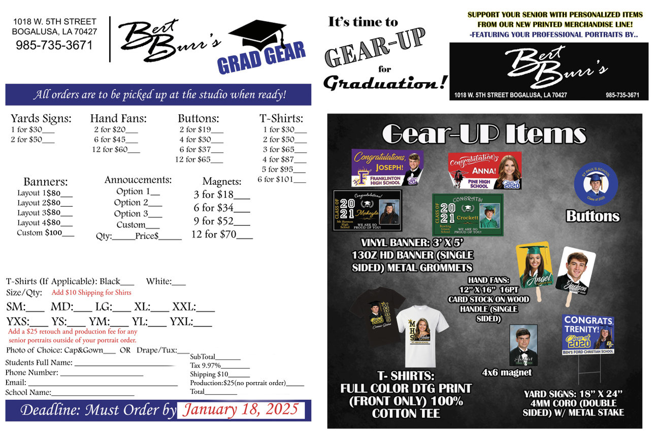 Senior Grad Gear - Bert Burr's Photography