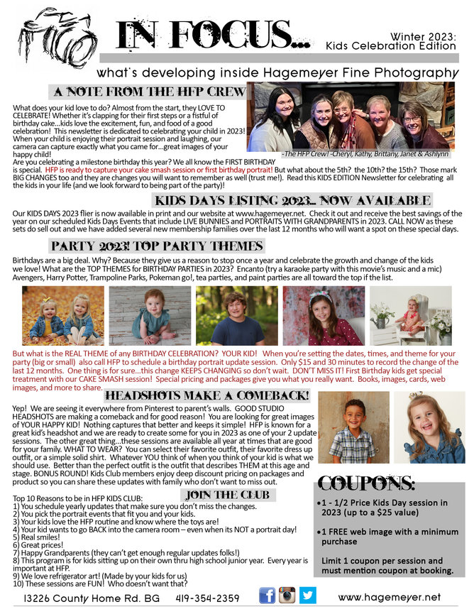 Newsletters - Hagemeyer Fine Photography