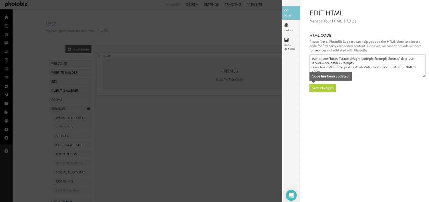 How To Use HTML Blocks - PhotoBiz Knowledge Base