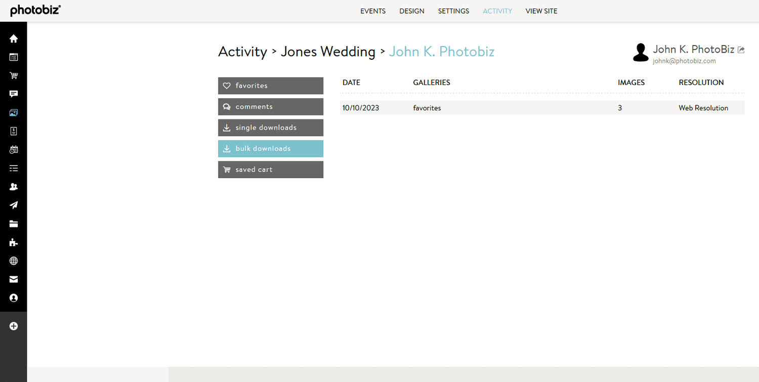 How can I see what images my customer downloads from a client galleries ...
