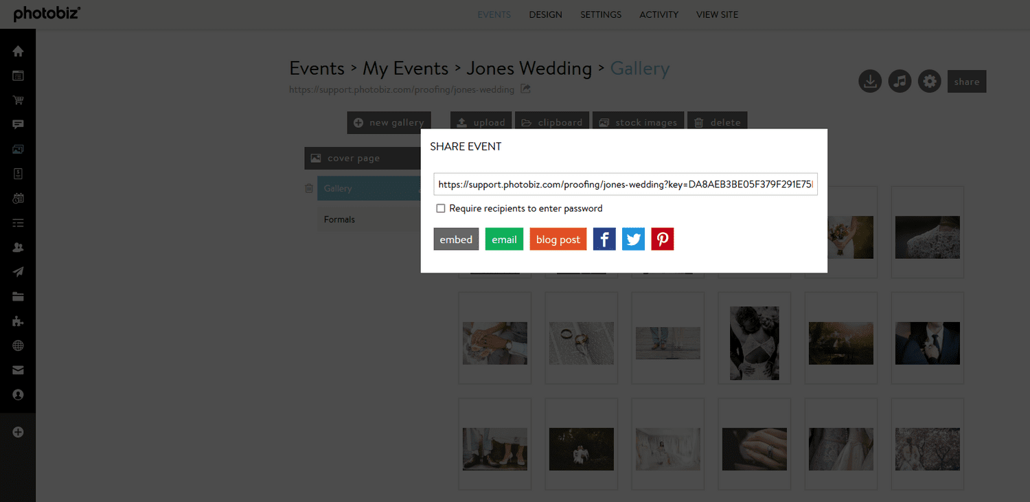 How can I share Client Gallery events with my customers? - PhotoBiz Knowledge Base