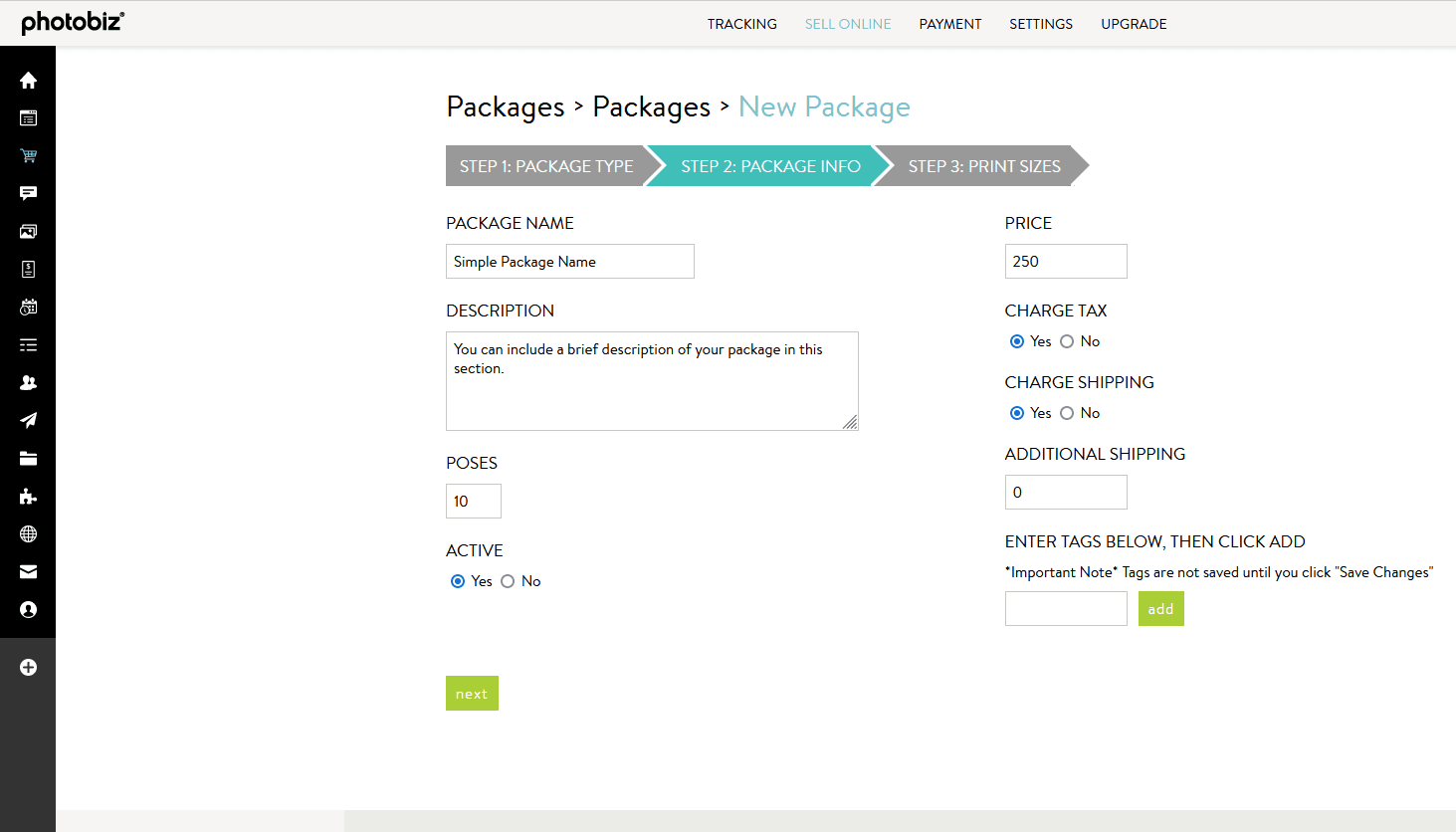 How Do I Set Up Fixed Packages? - PhotoBiz Knowledge Base
