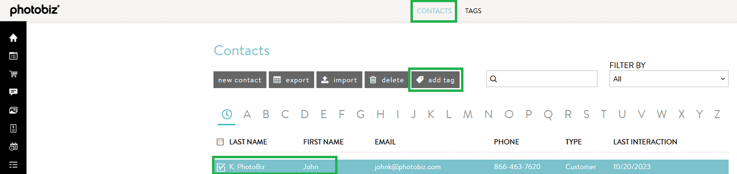 How Do I Add a New Tag To My Contacts? - PhotoBiz Knowledge Base