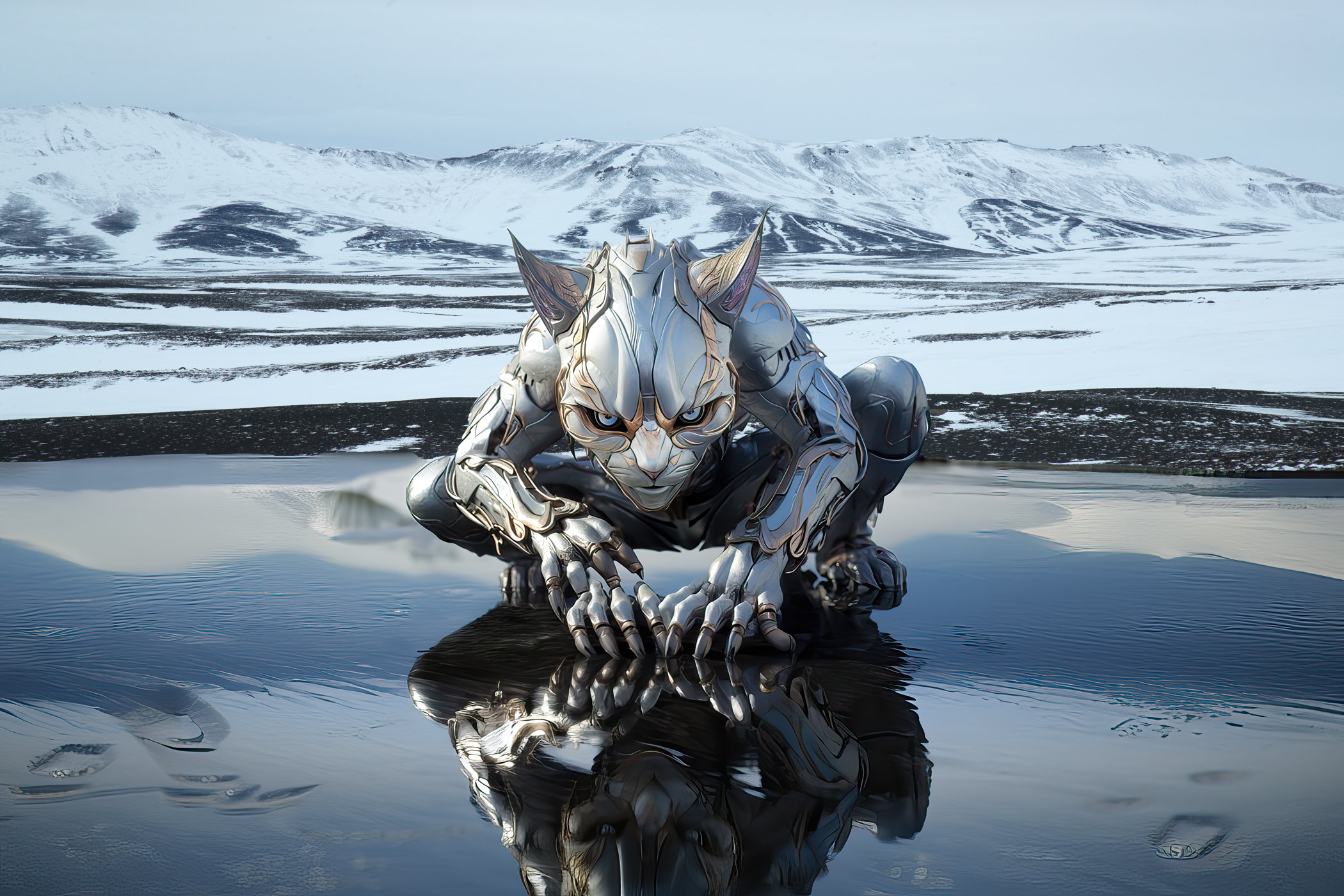 Cyborg cat created in AI - Jim Zuckerman photography & photo tours