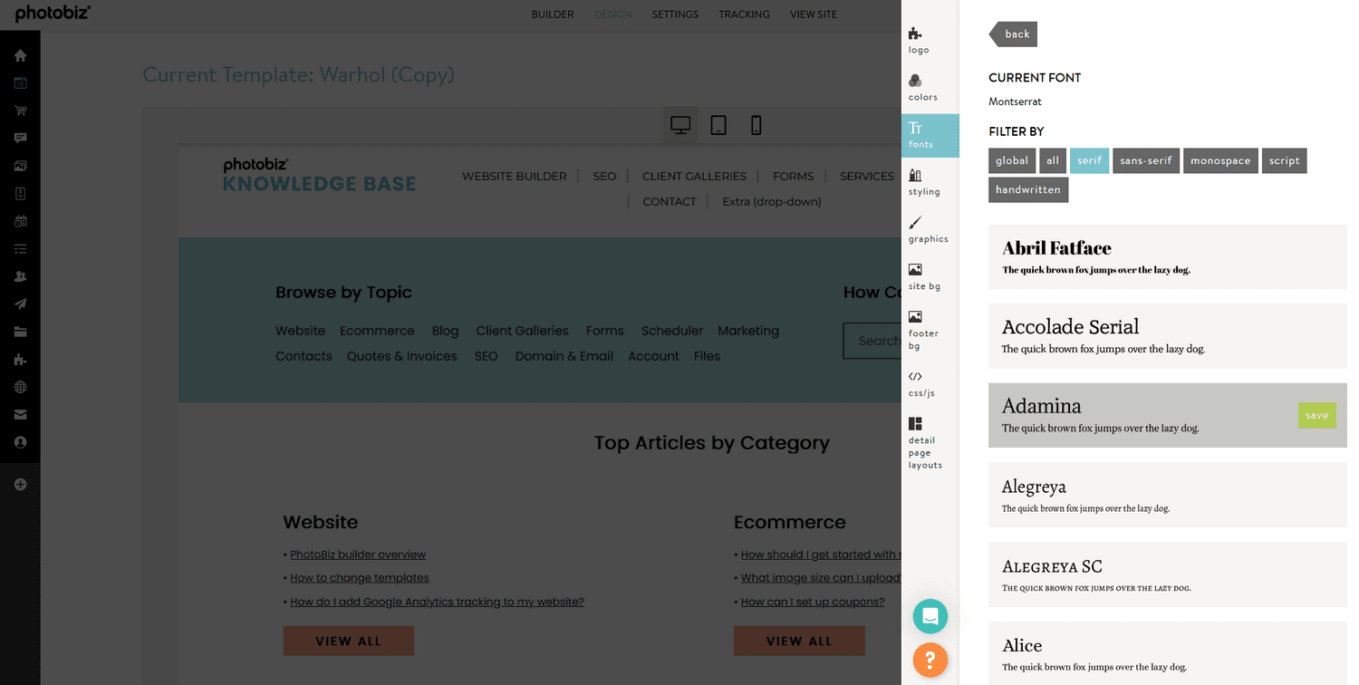 How Do I Change My Fonts? - PhotoBiz Knowledge Base