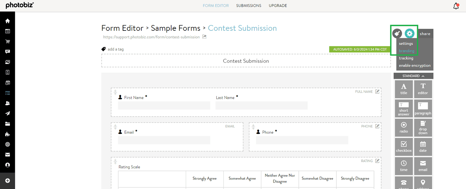 Forms - Branding Overview - PhotoBiz Knowledge Base