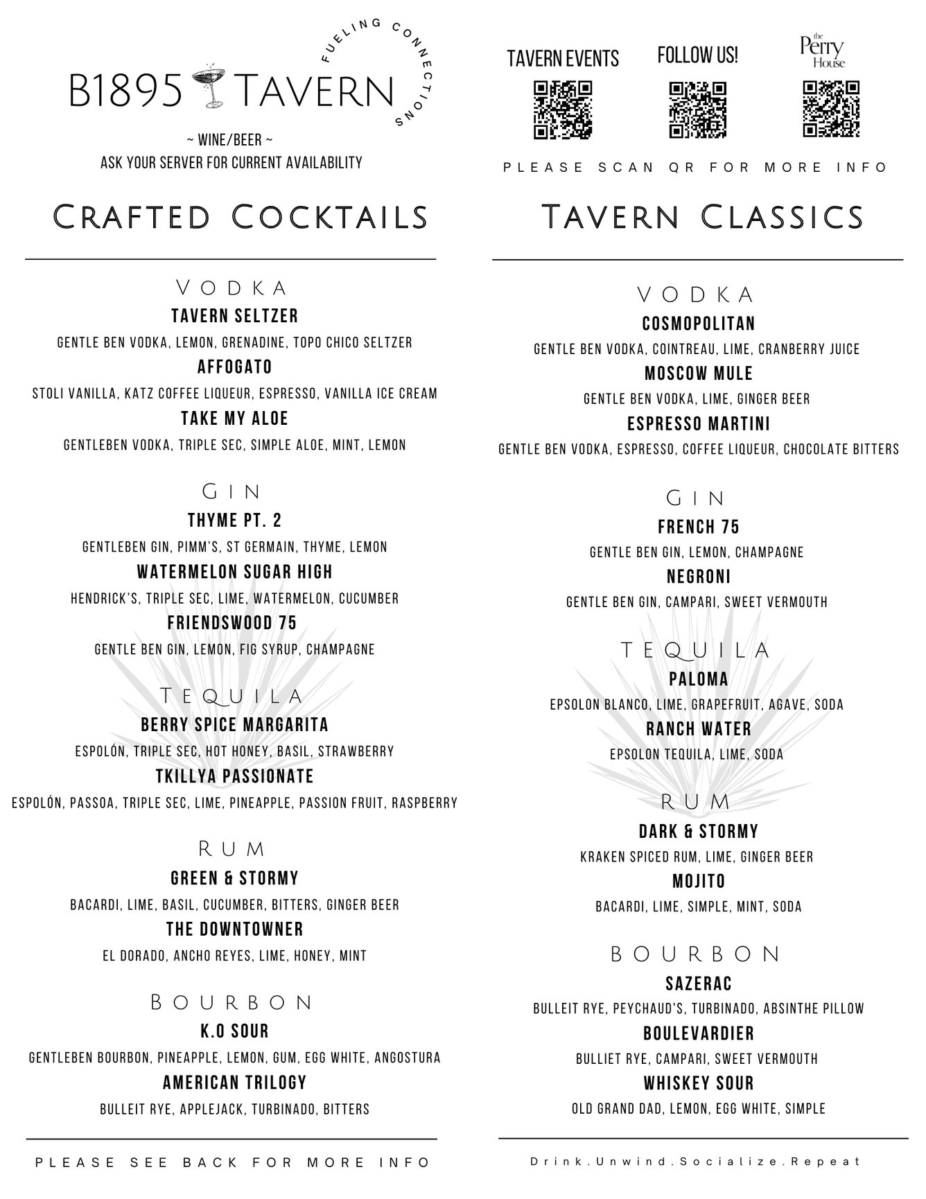 TAVERN MENUS - www.brasserie1895.com