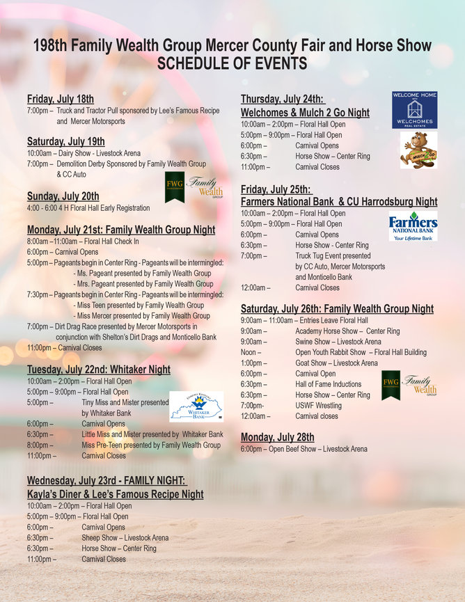 HOME - Mercer County Fair & Horse Show | Kentucky